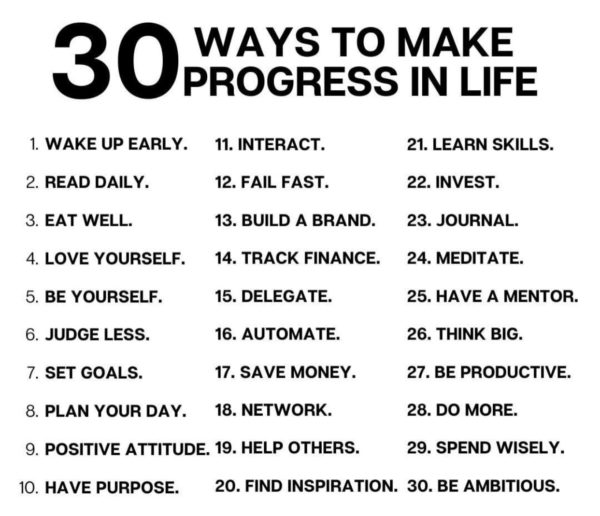 30 Ways to Make Progress in Your Life | The Social Media Butterfly
